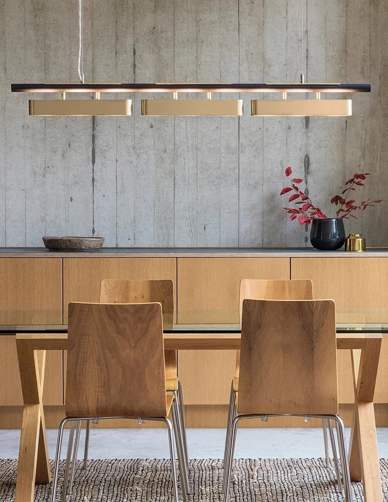Industrial Modern Linear Segment LED Hanging Lamp Island Pendant Light ...